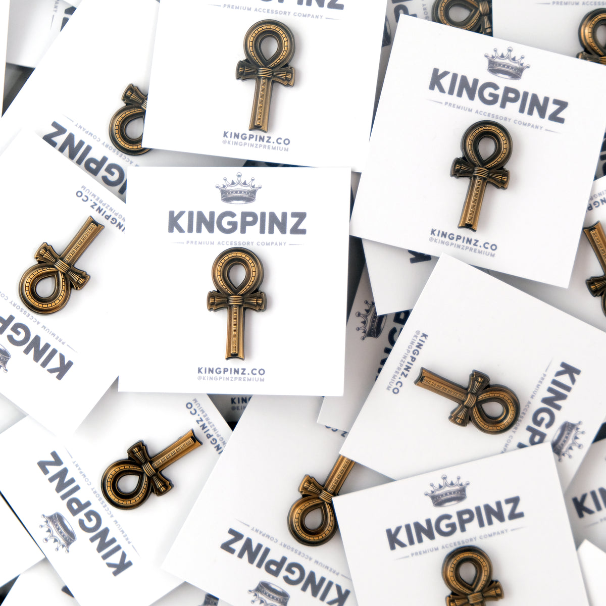 Ankh 3D Lapel Pin - Antique Gold