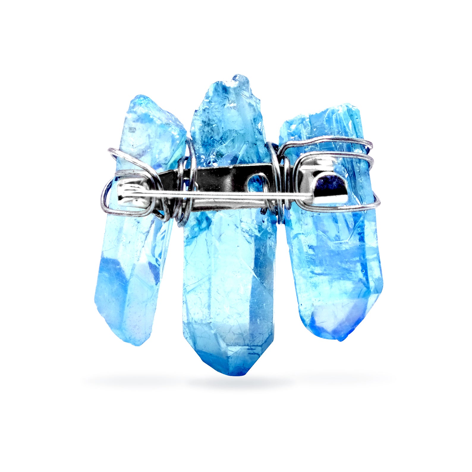 Quartz Crystal Lapel Pin - Blue